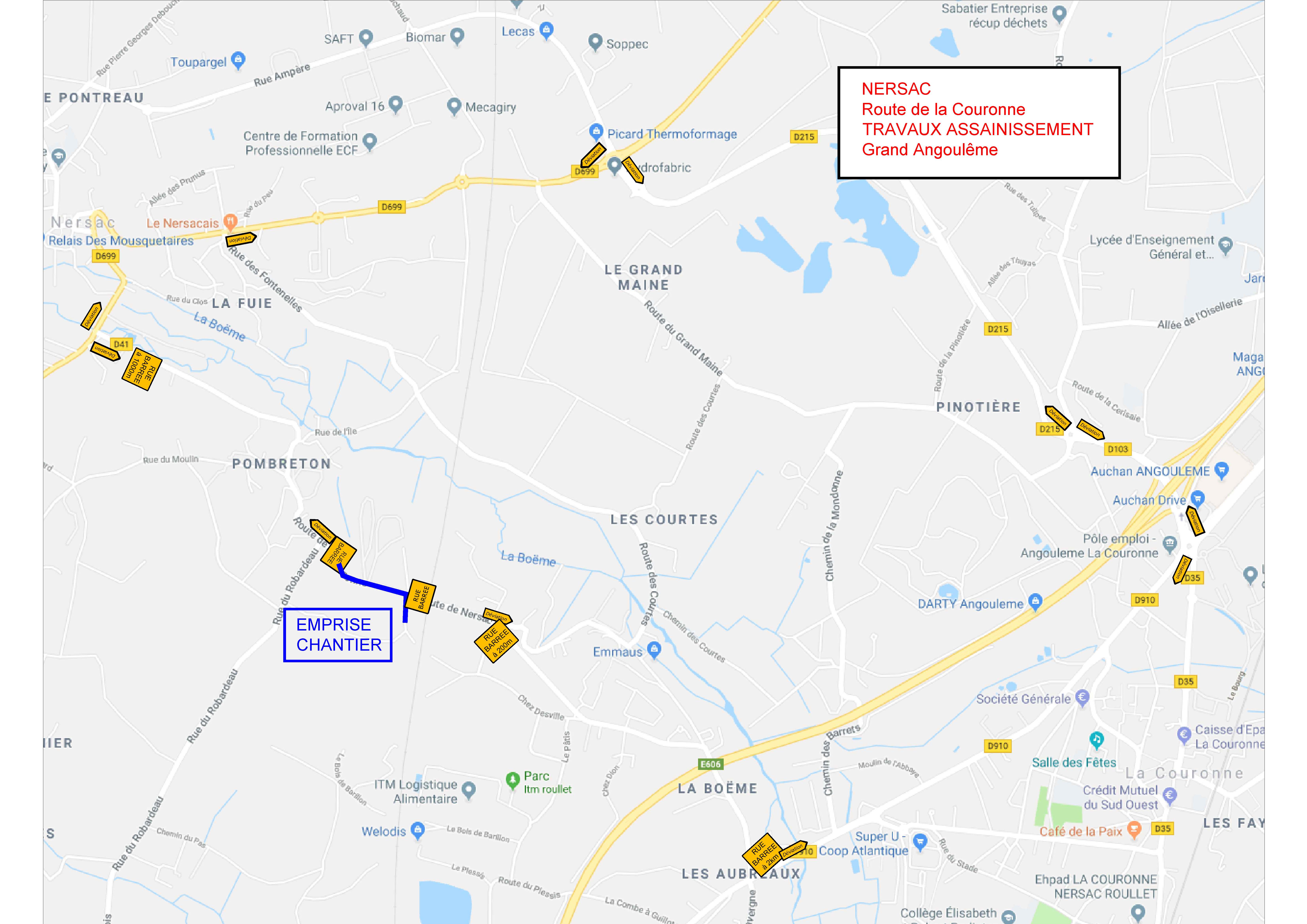 TRAVAUX – Route de Nersac - La Couronne