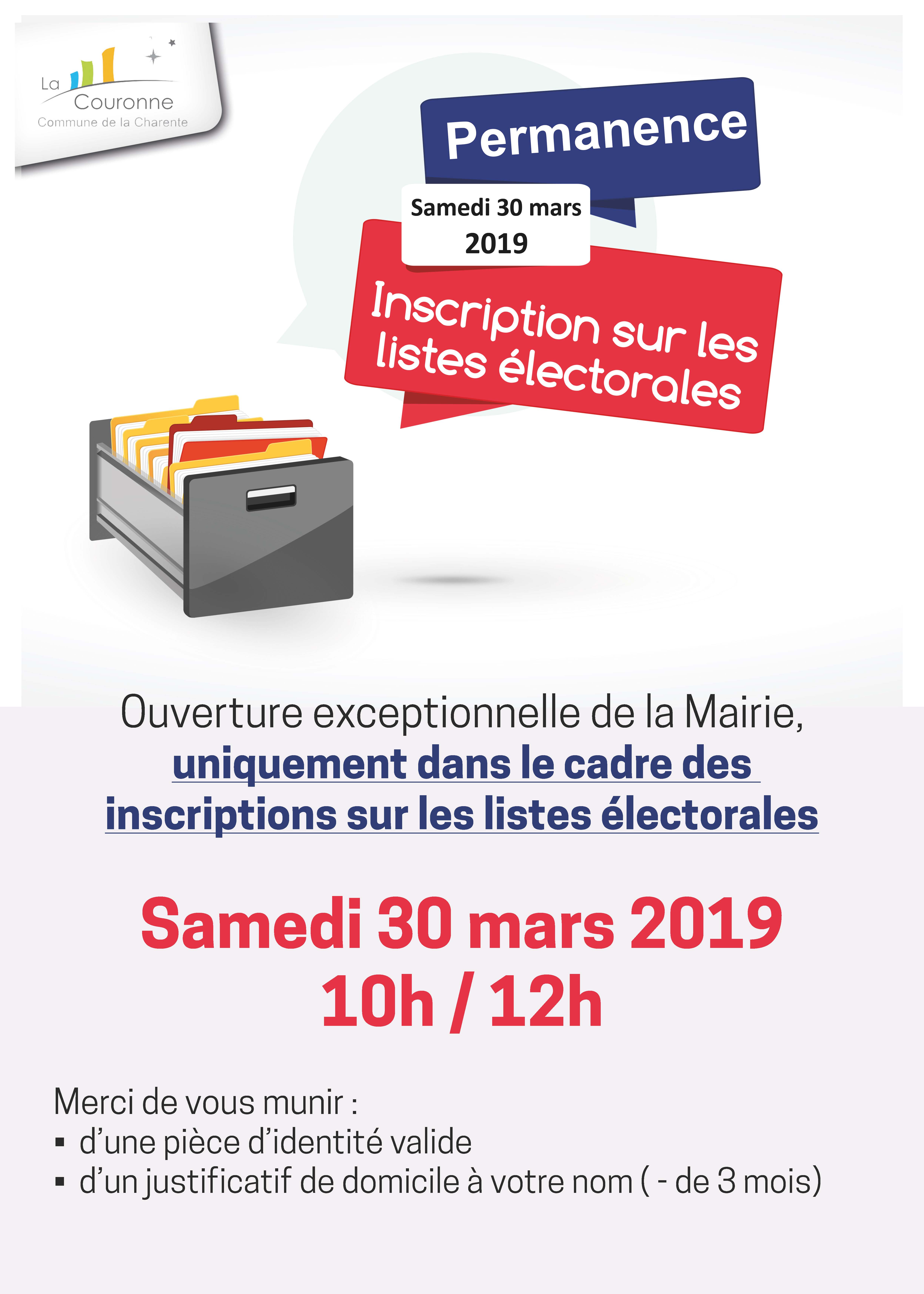 Inscriptions sur les listes électorales - La Couronne